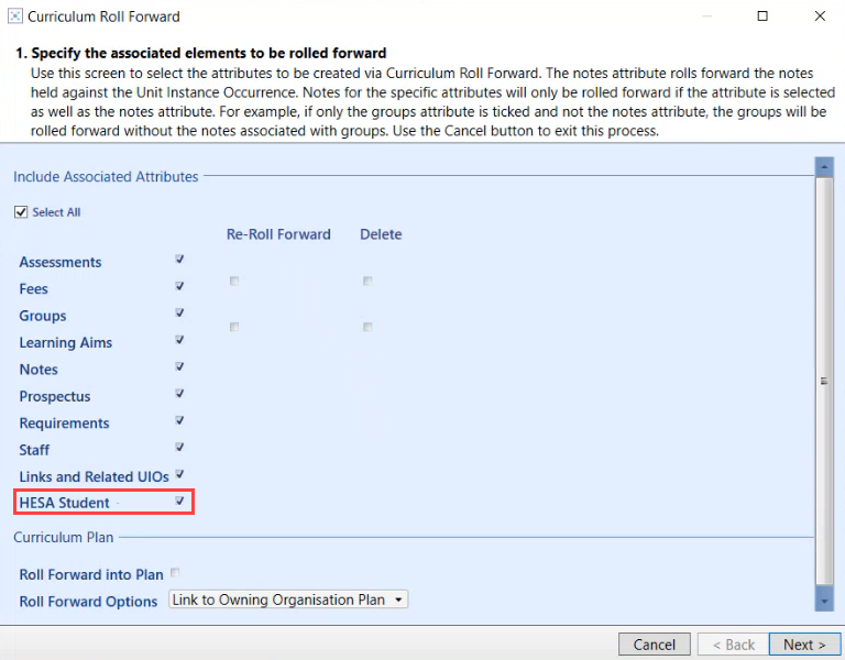 HESA Data Futures Changes for 4.44