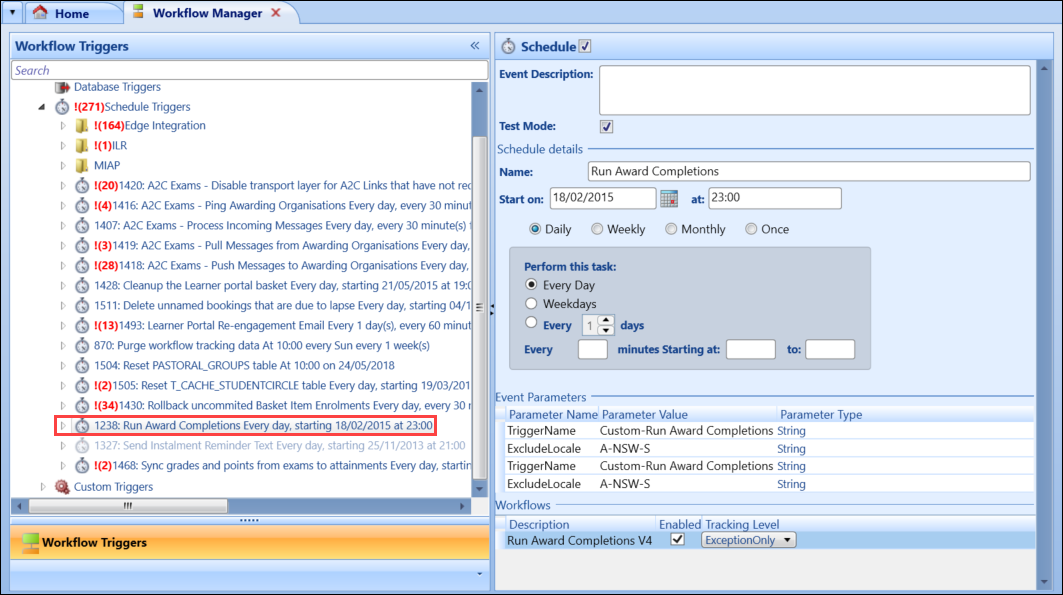 Manage auto completions