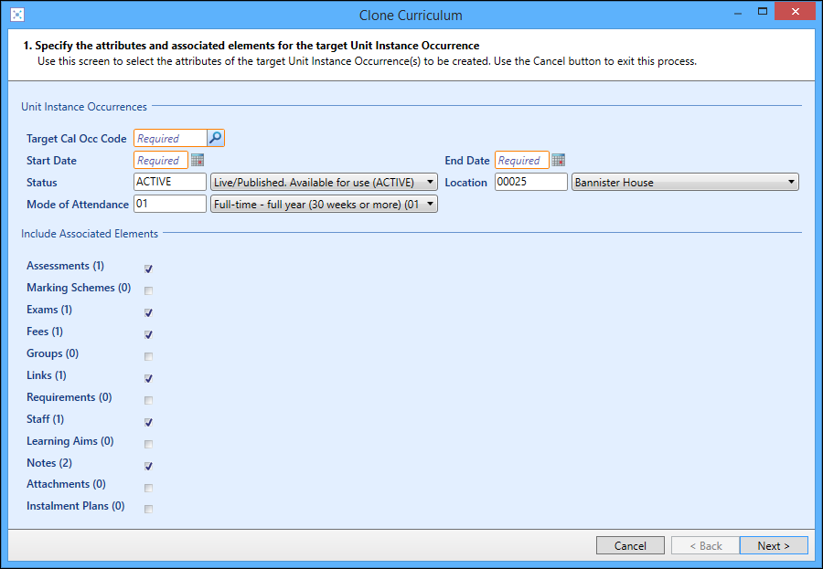 Clone a Unit Instance Occurrence