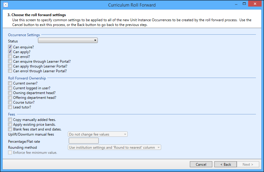 Roll Forward Associated Records from the Source UIOs