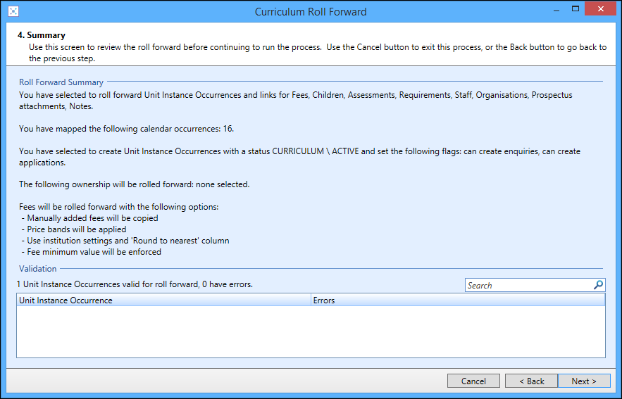 Roll Forward Associated Records from the Source UIOs